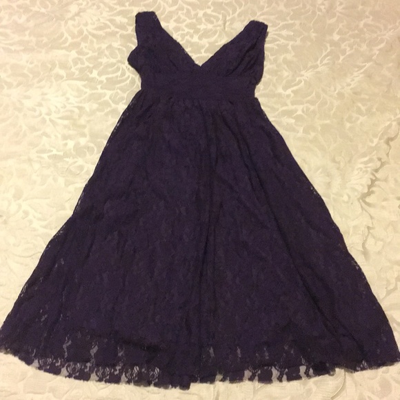 Dresses | Purple Lace Midi Cocktail Dress | Poshmark